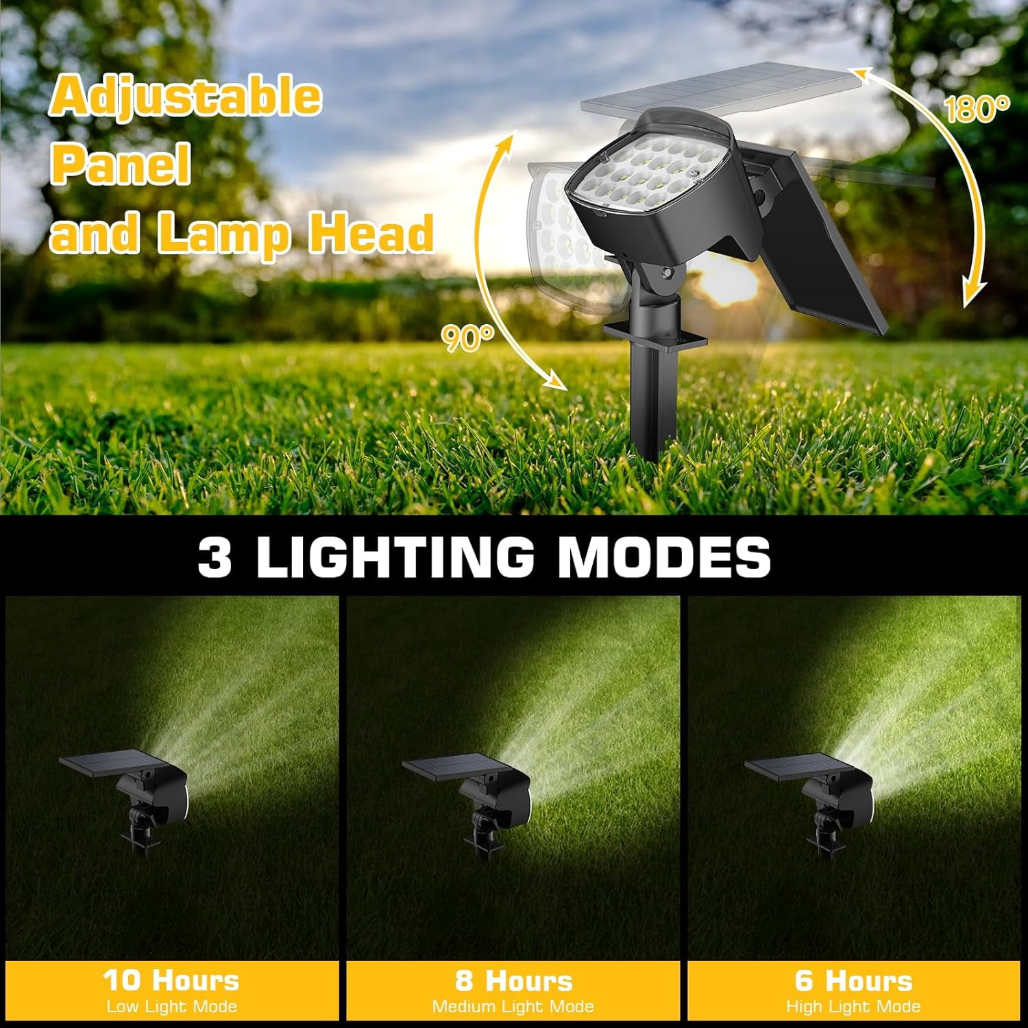 THESG-Solar Lights Outdoor Waterproof - 2025 Upgrade 3 Level Ultra ...