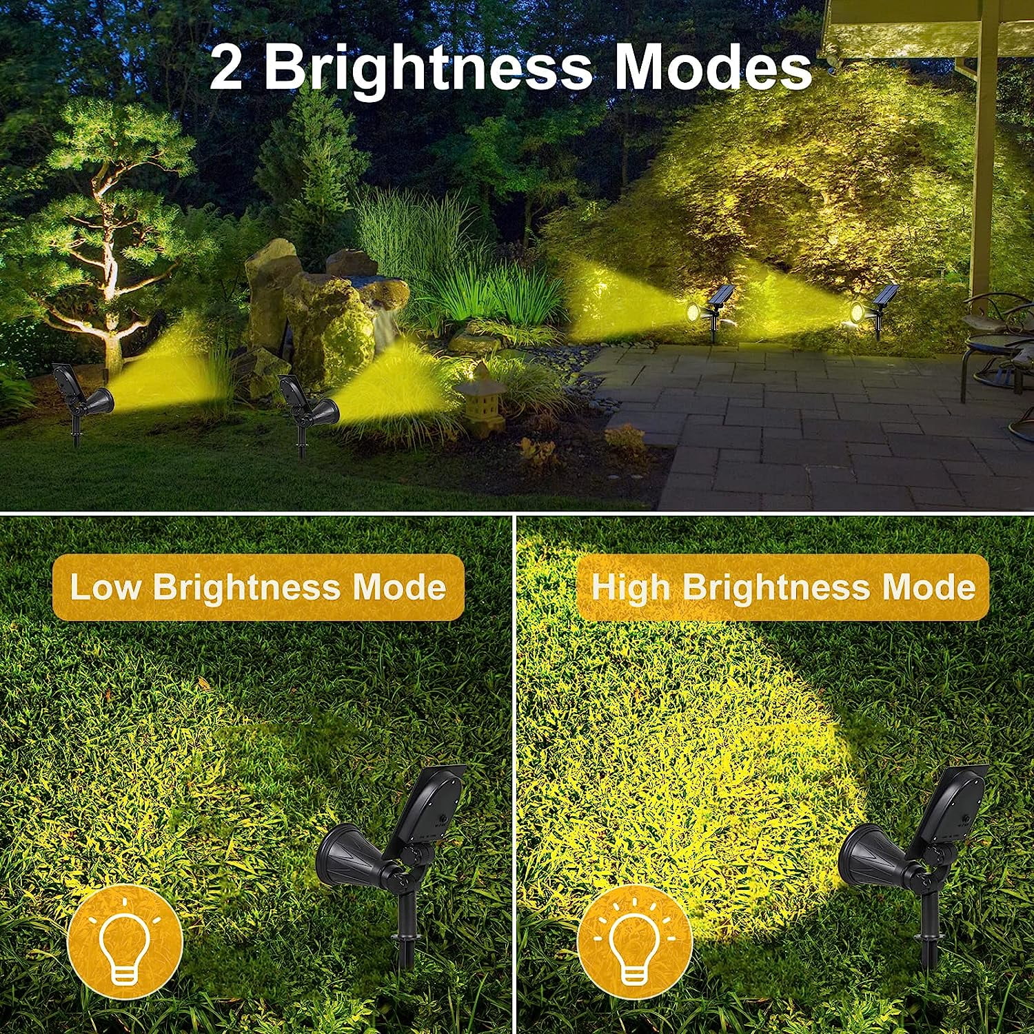 THESG-Solar Spot Lights Outdoor, 7 LED Solar Landscape Spotlights Wall ...