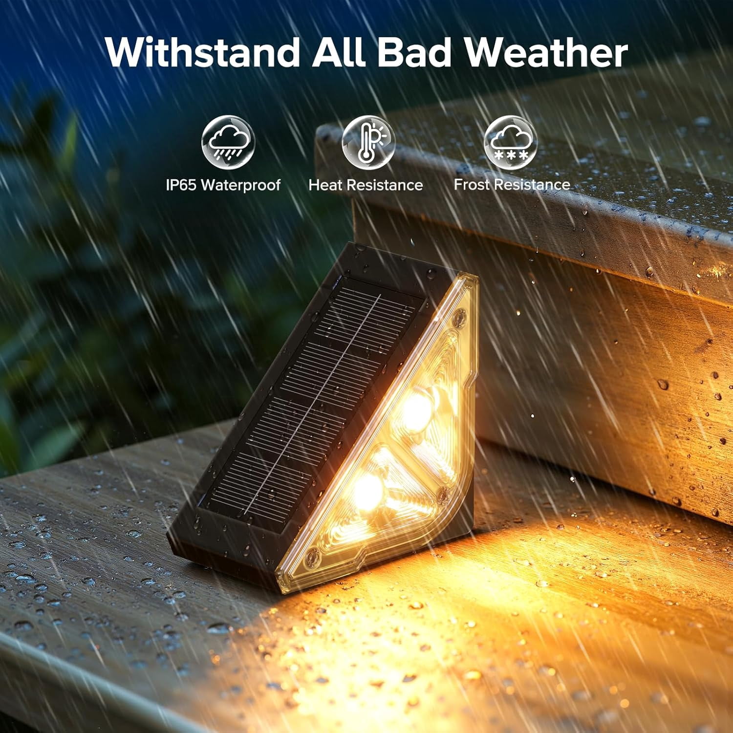 THESG-Solar Step Lights for Outside, 2 Pack Bright LED Spot Lens ...