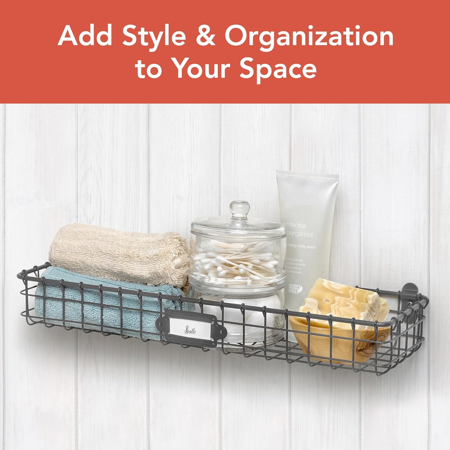 THESG-Spectrum Wall Mount Wire Baskets for Organizing with Label Plate ...