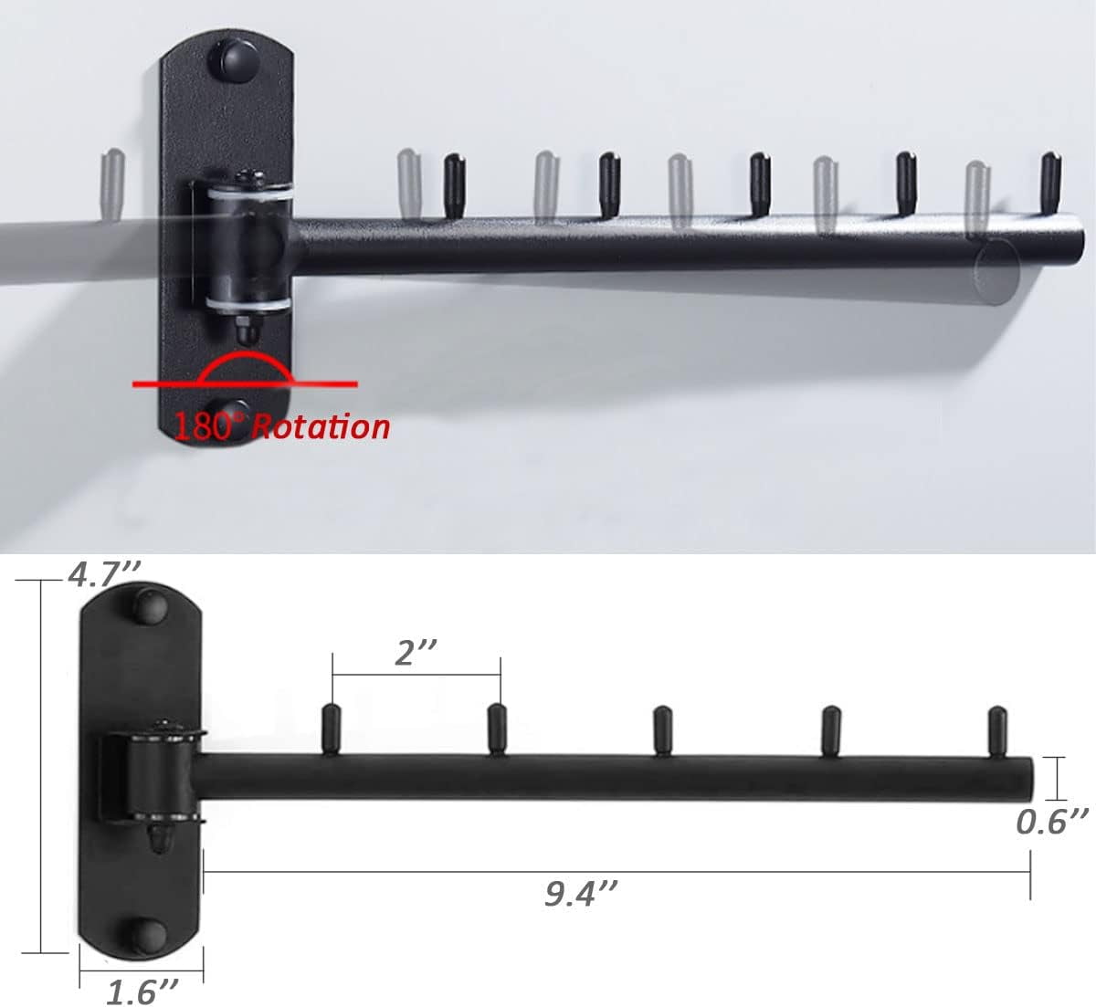 THESG-Stainless Steel Swing Arm Hanger, Folding Wall Mounted Clothes ...