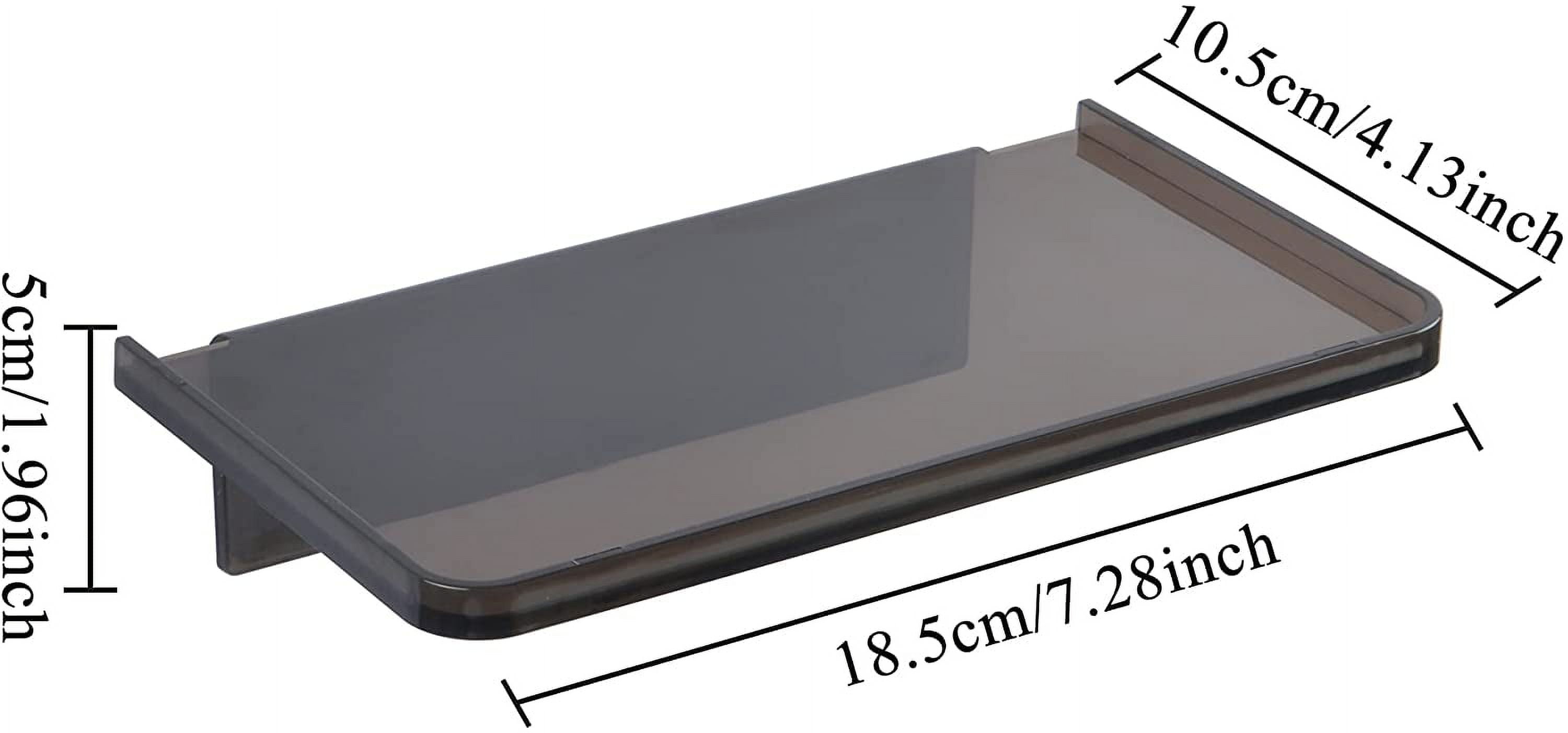 THESG-Stick-on Wall Shelf - Small Wall Mounted Adhesive Clear Acrylic ...