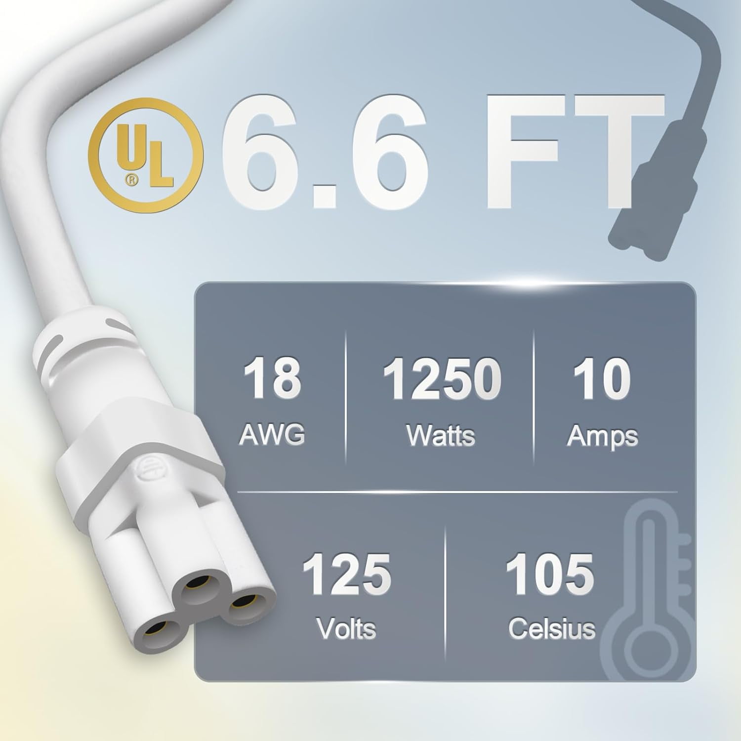 THESG-T5 T8 Tube Light Extension Cords 6.6FT, Female to Female Double ...