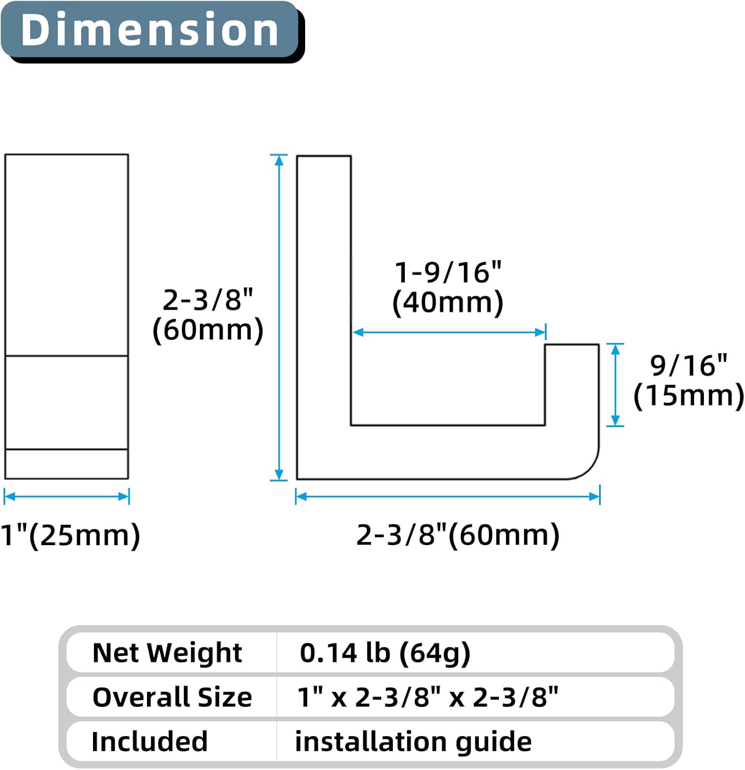 THESG-Towel Hook for Bathroom, SUS 304 Stainless Steel Compact Shower ...