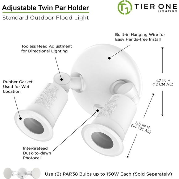 Outdoor Flood Light Holders for Patios Gardens and Security Lighting