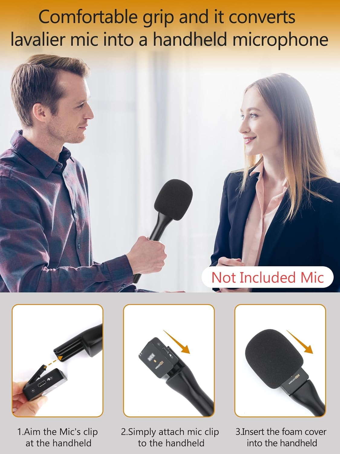 THESG-Universal Mic Handle for Rode Wireless GO II/GO/ME/Pro & DJI Mic ...