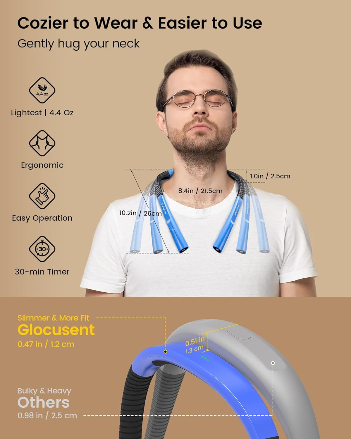THESG-Upgraded LED Neck Reading Light, Book Light for Reading in Bed ...