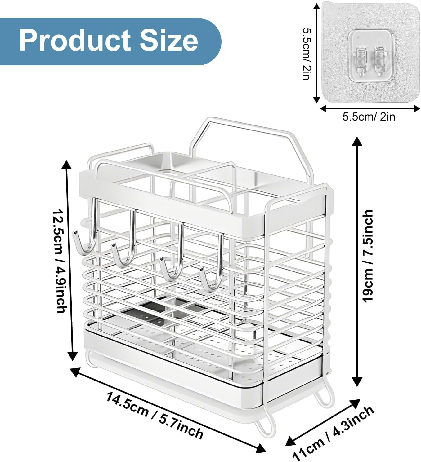 THESG-Utensil Holder, Stainless Steel Utensil Drying Rack with Drain Tray, Kitchen Counter ...