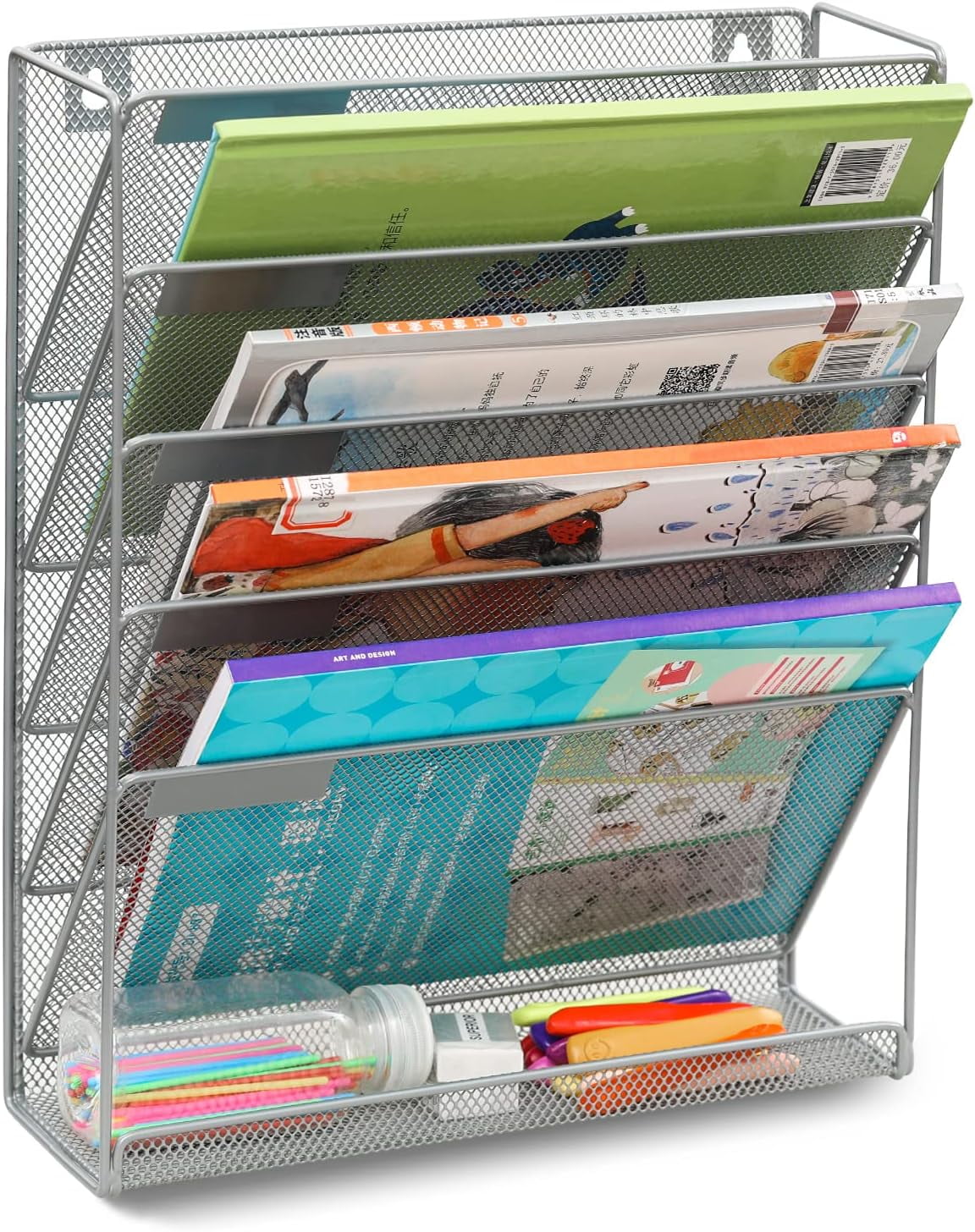 THESG-Wall File Organizer 5 Tier Vertical Hanging File Organizer Wall ...