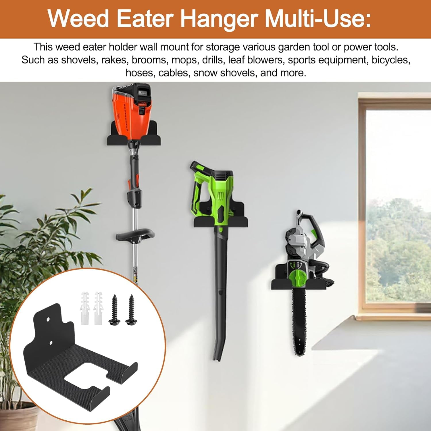 THESG-Weed Eater Rack Garage Wall Organizer, Weedeater Hanger Wall ...