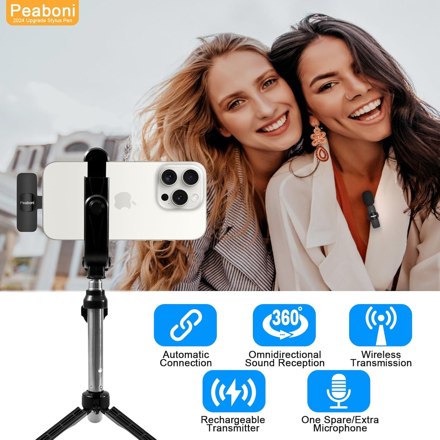 THESG-Wireless Lavalier Microphone for iPhone iPad, Professional Lapel ...
