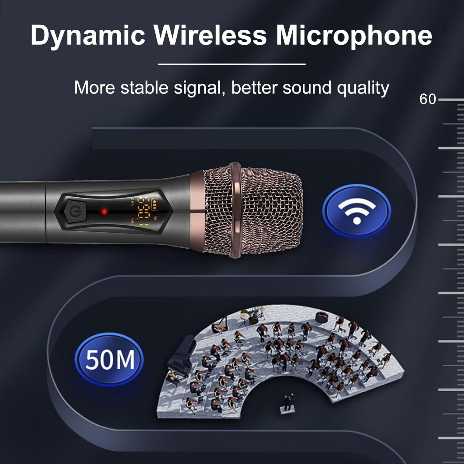 THESG-Wireless Microphones, Metal Dynamic Microphone System with ...