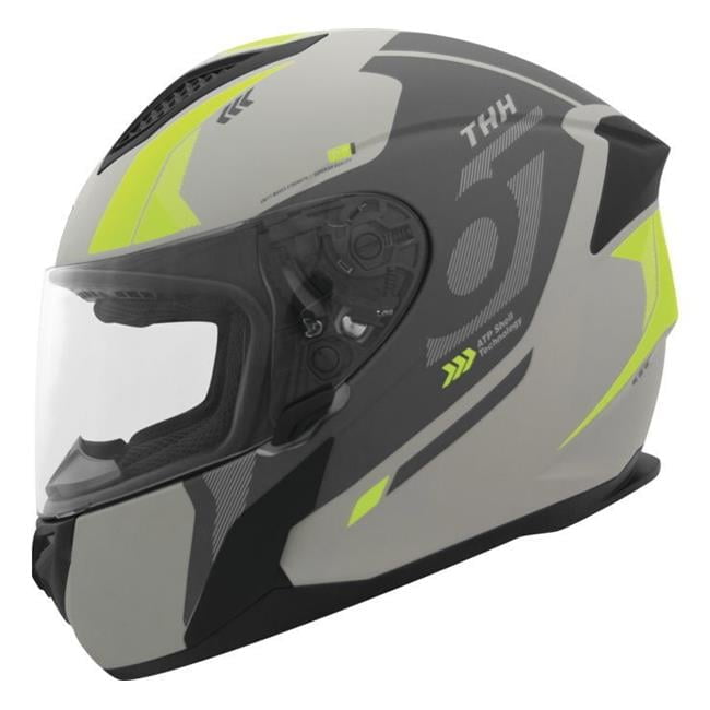 THH Helmets 648023 T810S Hayate Helemt, Gray & Yellow - Extra Small ...