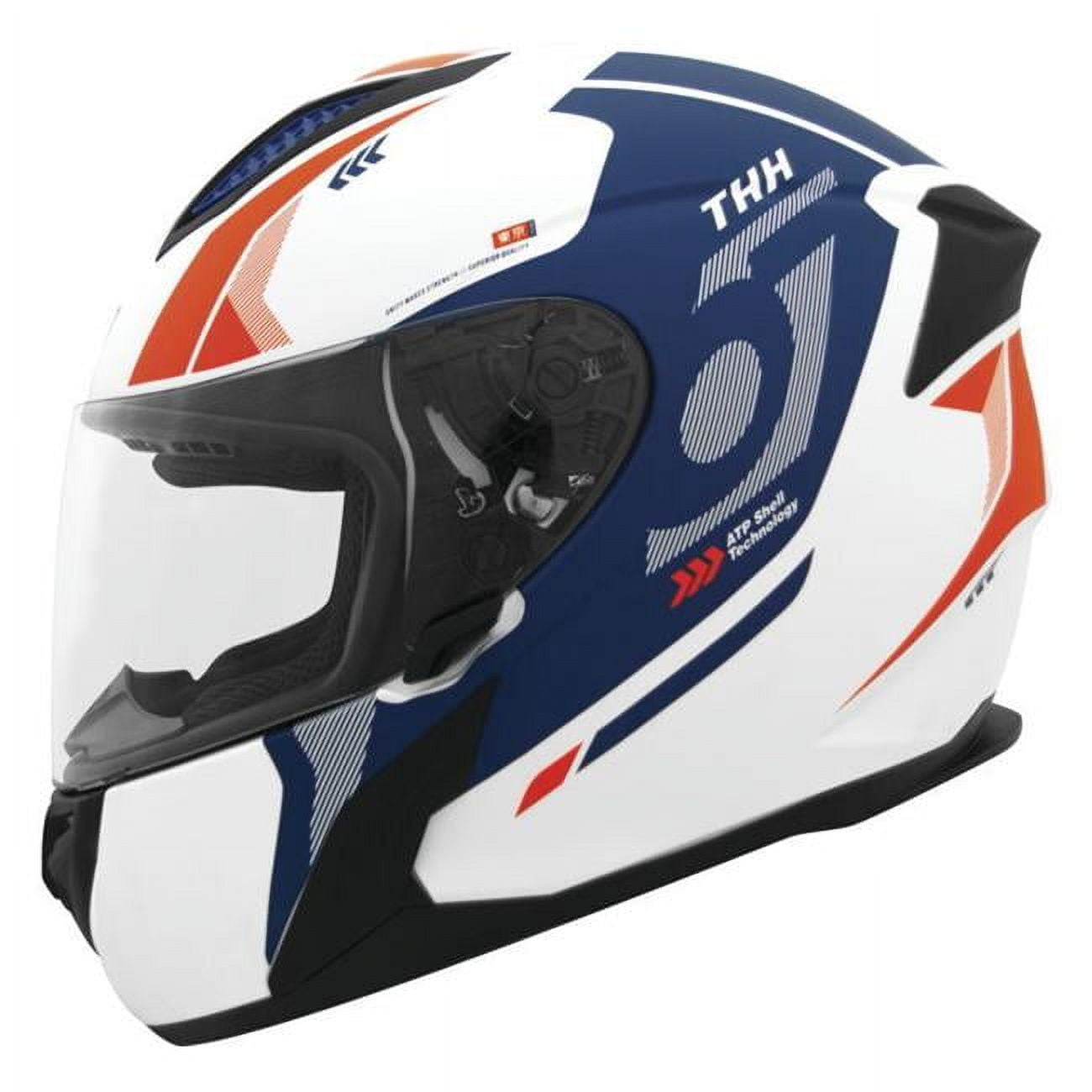 THH Helmets T810S Hayate Helmet (Large, White/Navy) - Walmart.com