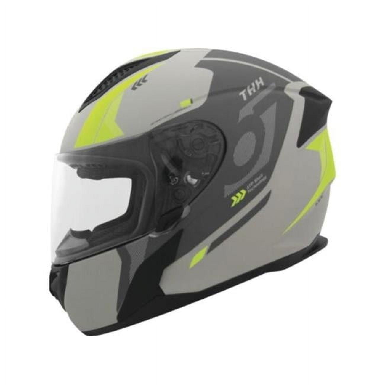THH T-810 Hayate Motorcycle Helmet Gray/Yellow MD - Walmart.com
