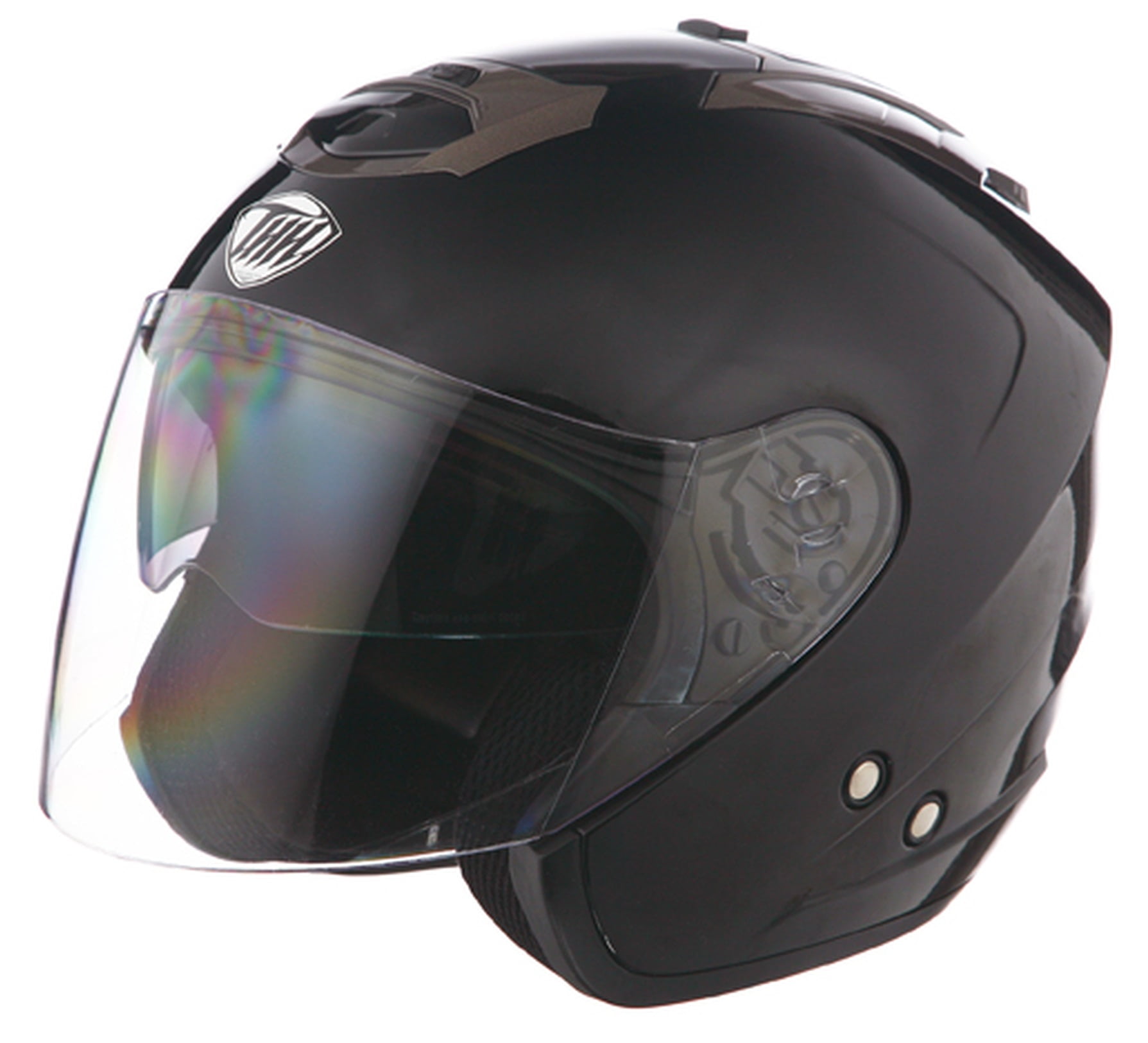 THH T-386 Open Face Motorcycle Helmet Black LG - Walmart.com