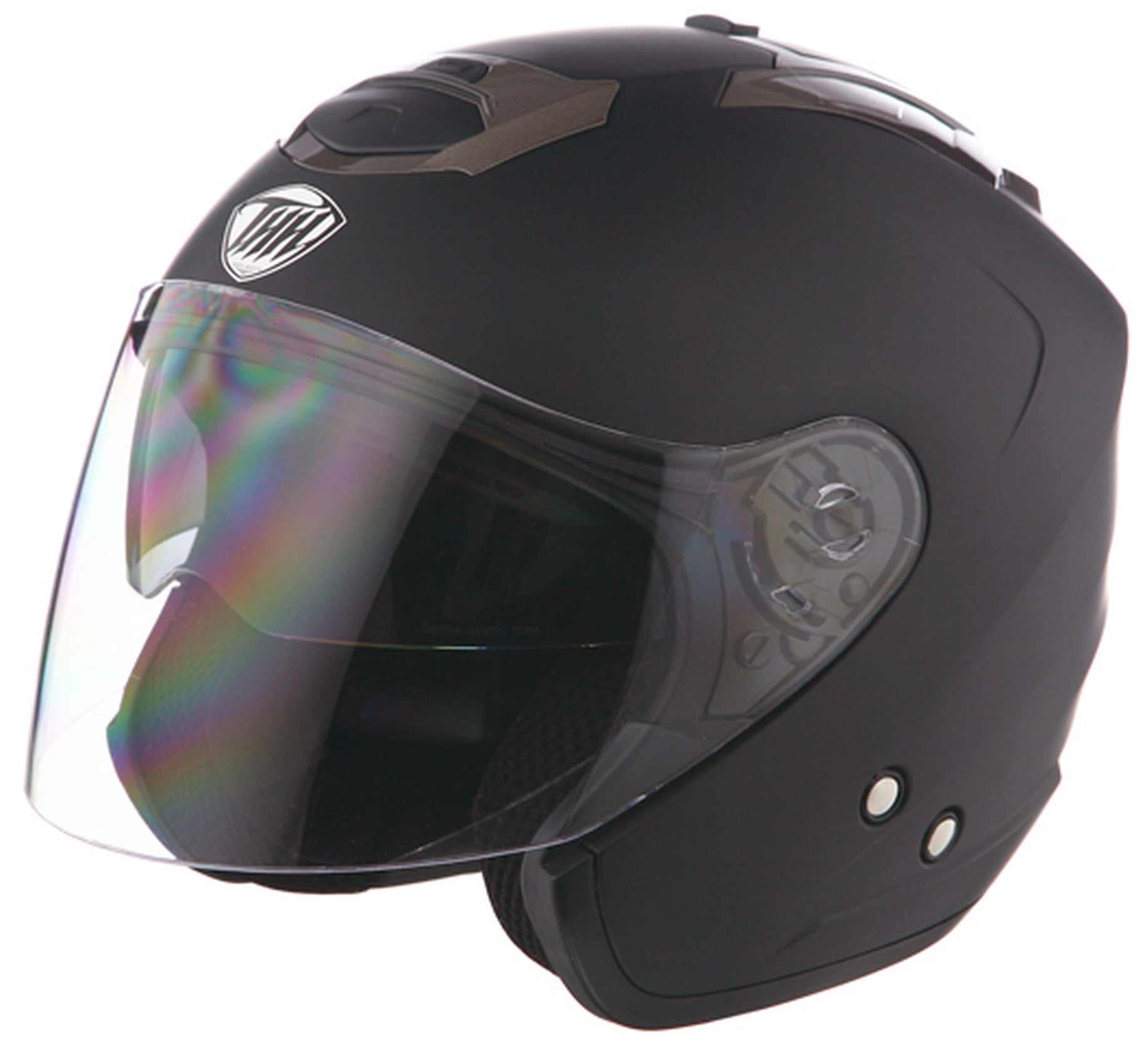 THH T-386 Open Face Motorcycle Helmet Matte Black MD - Walmart.com