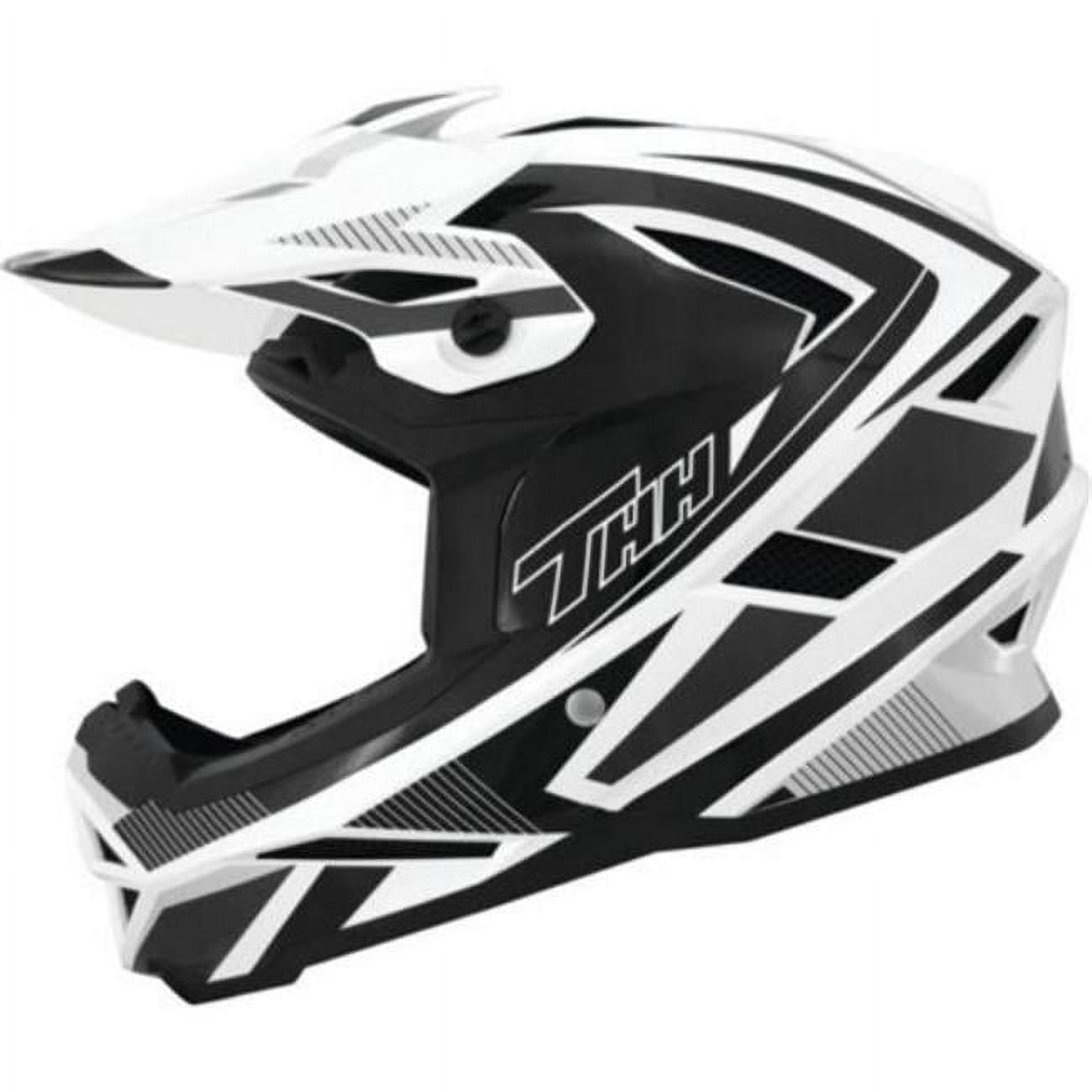 THH T-42 Acceler MX Offroad Helmet Black/White XL - Walmart.com