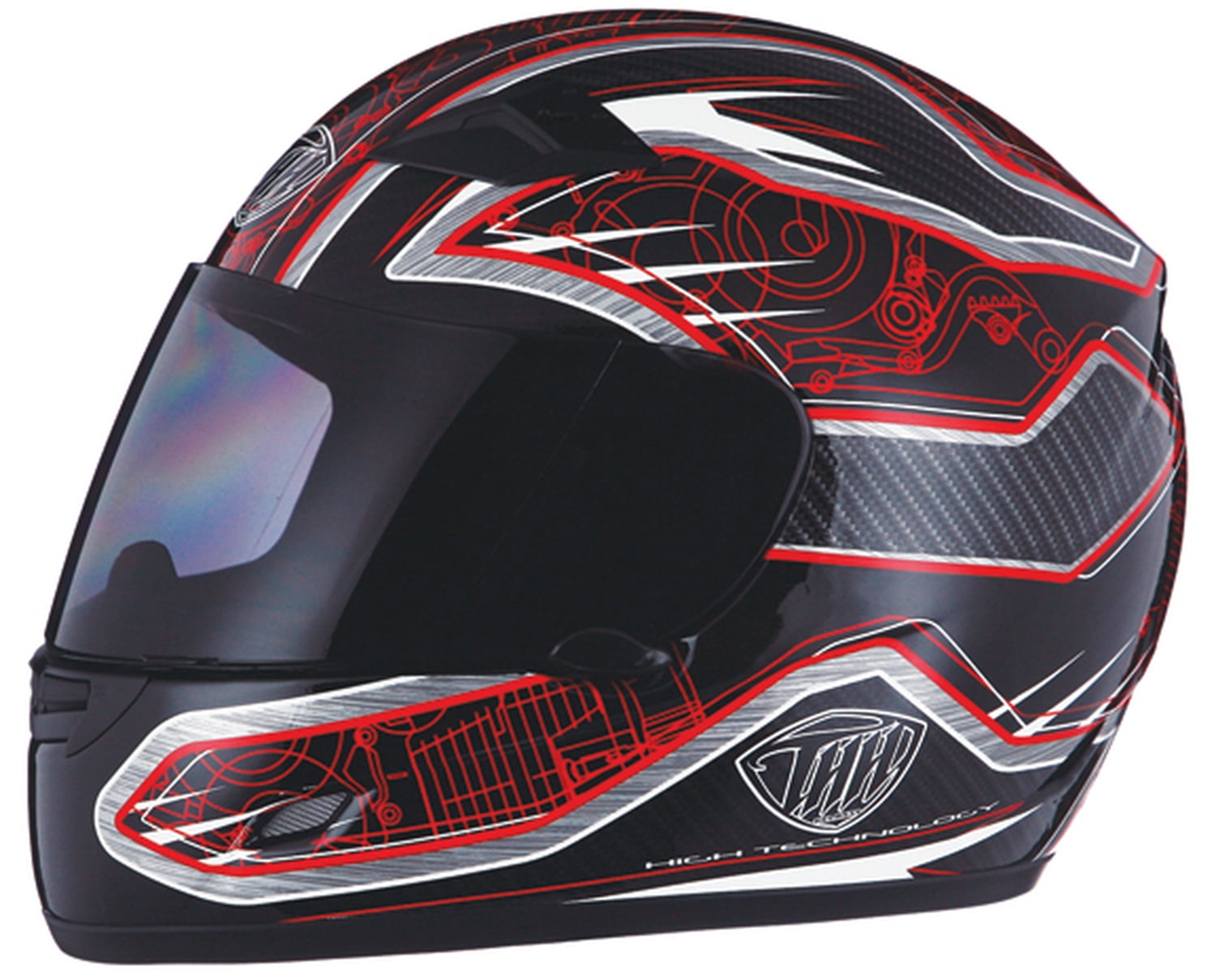 THH TS-39 #8 Motor Motorcycle Helmet Black/Red SM - Walmart.com