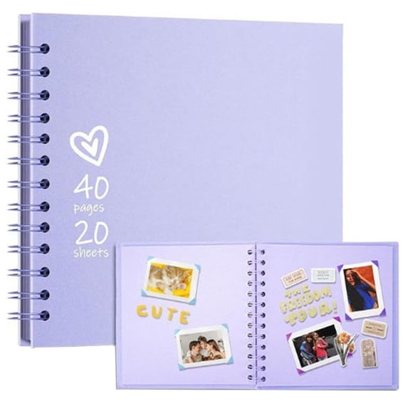 THHEIC 8x8 Inch Scrapbook Album, Small Photo Album DIY Scrapbook Black ...
