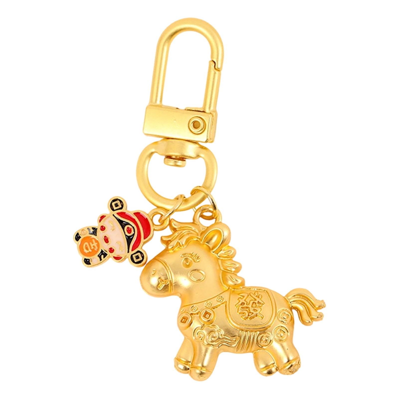 THHEIC Horse Keychains, 2026 Year of Horse Gold Hanging Pendants Charms ...