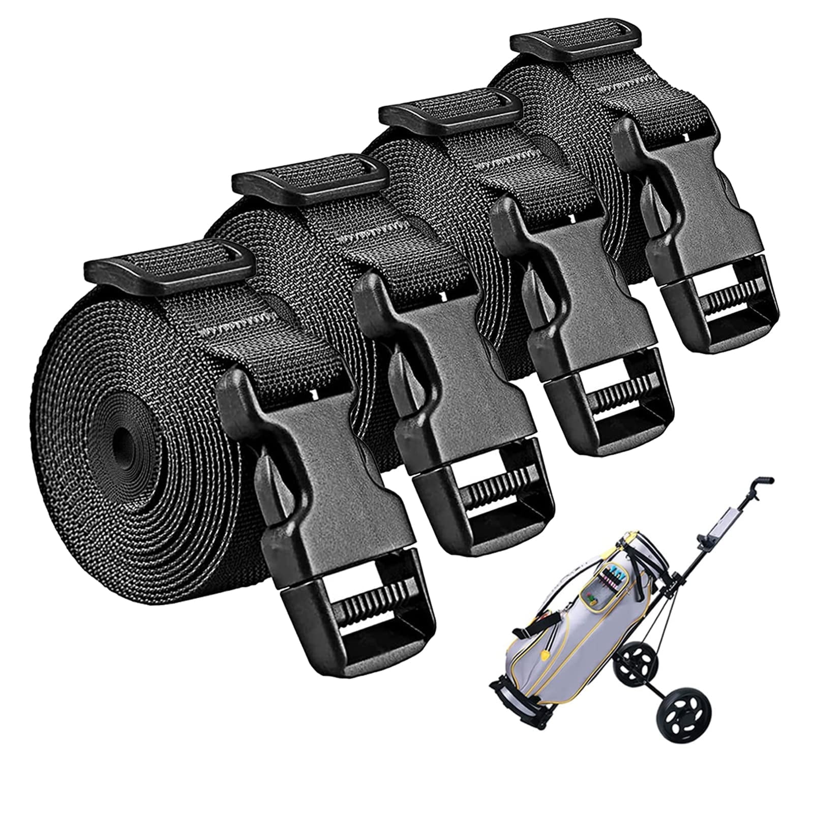 4 Pcs Golf Trolley Cart Bag Straps 1"×78" Webbing Fastener Belt ...