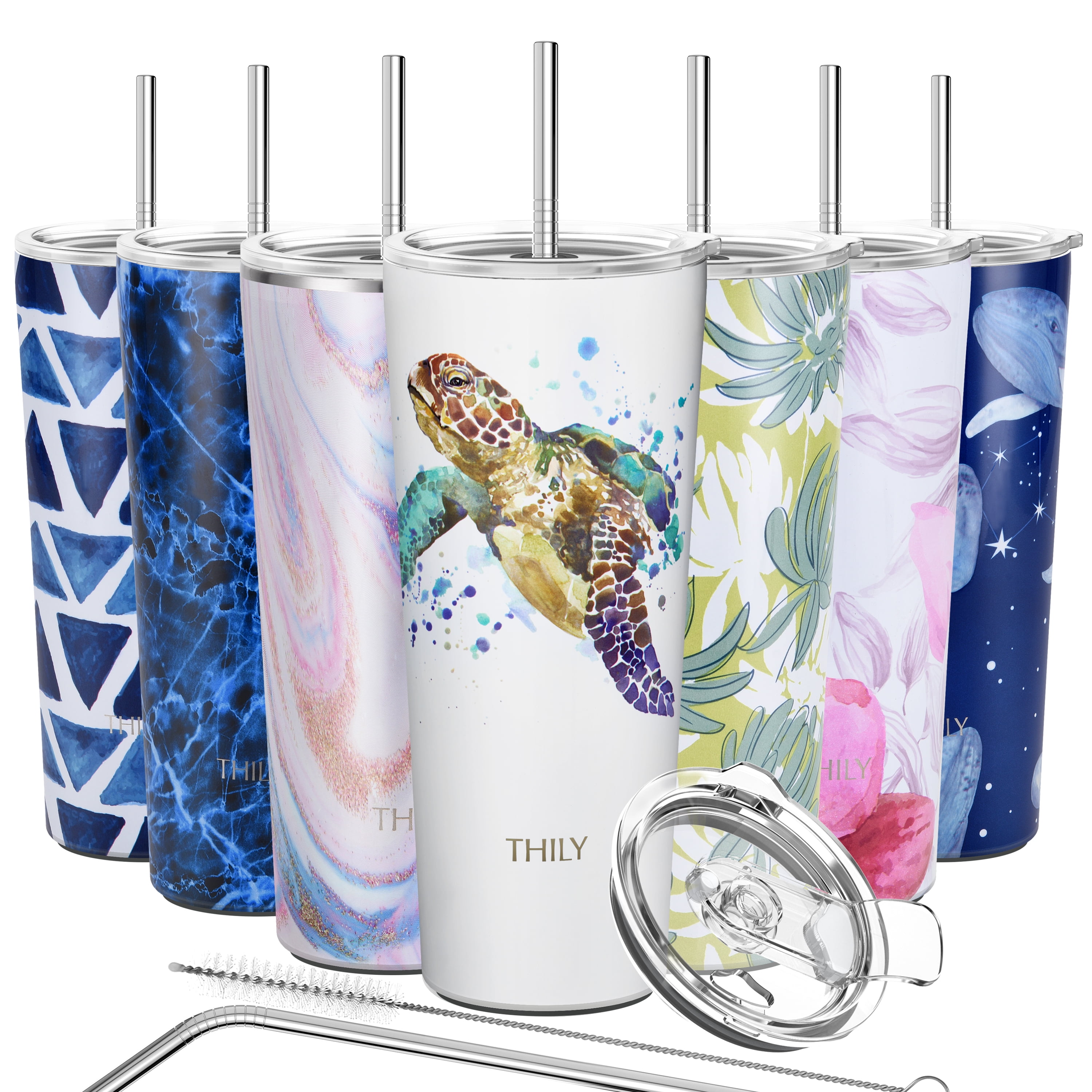 Thily Stainless Steel Vacuum Insulated Tumbler Travel Mug 26 Oz Coffee