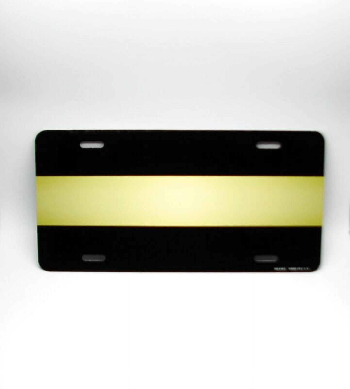 THIN GOLD YELLOW LINE METAL CAR NOVELTY LICENSE PLATE DISPATCHER 911 ...