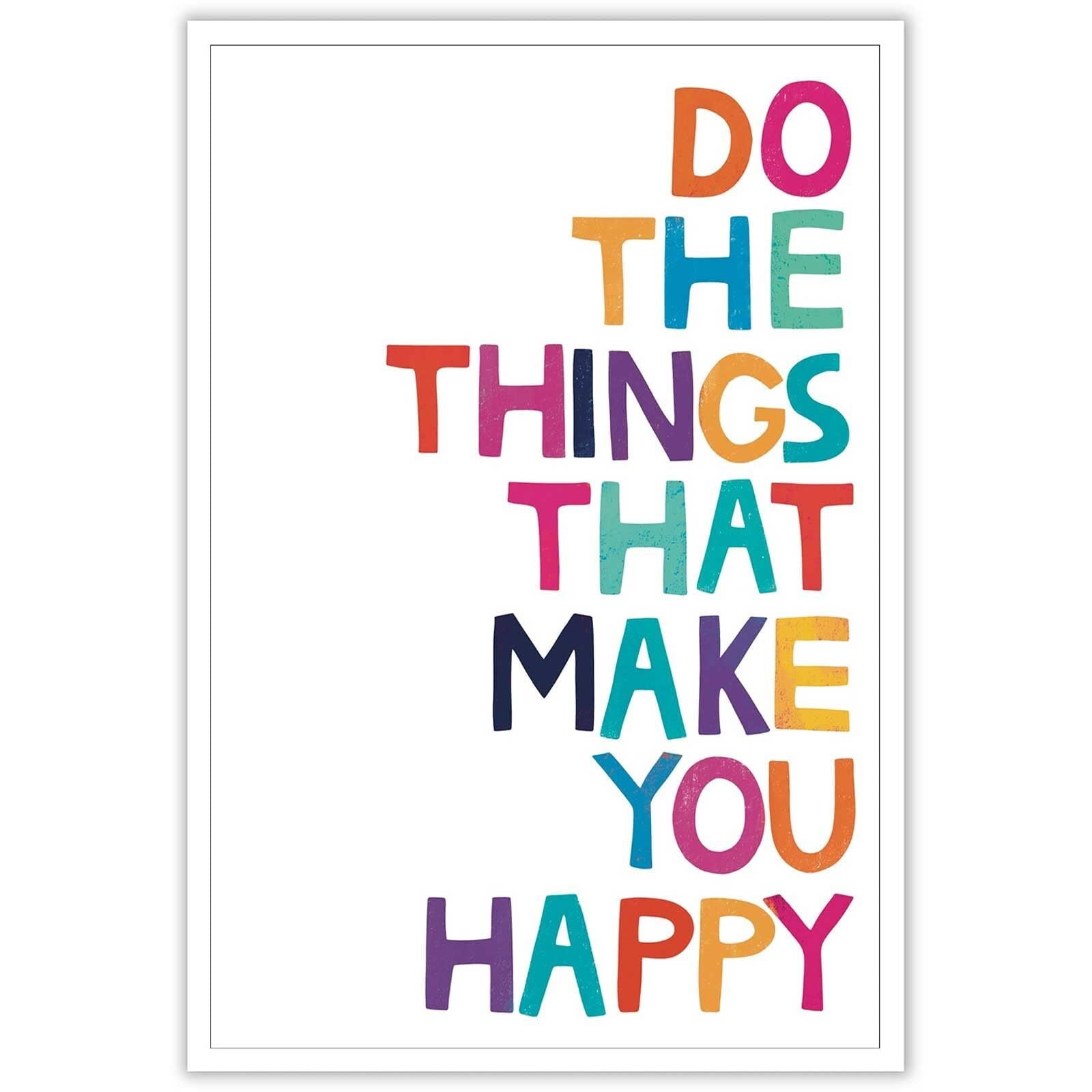 DO THE THINGS THAT MAKE YOU HAPPY Canvas Wall Art Poster Kids Growth ...