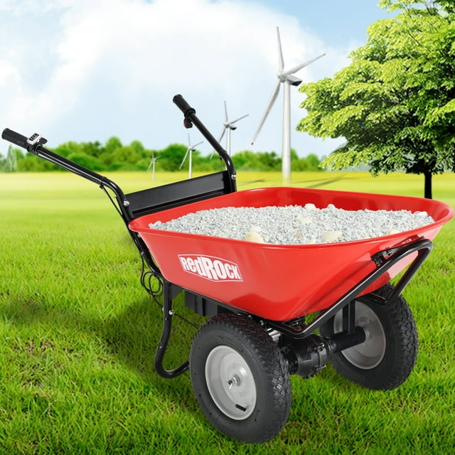 THINK 30 Electric Powered Wheelbarrow Utility Cart, 24V DC 180W ...