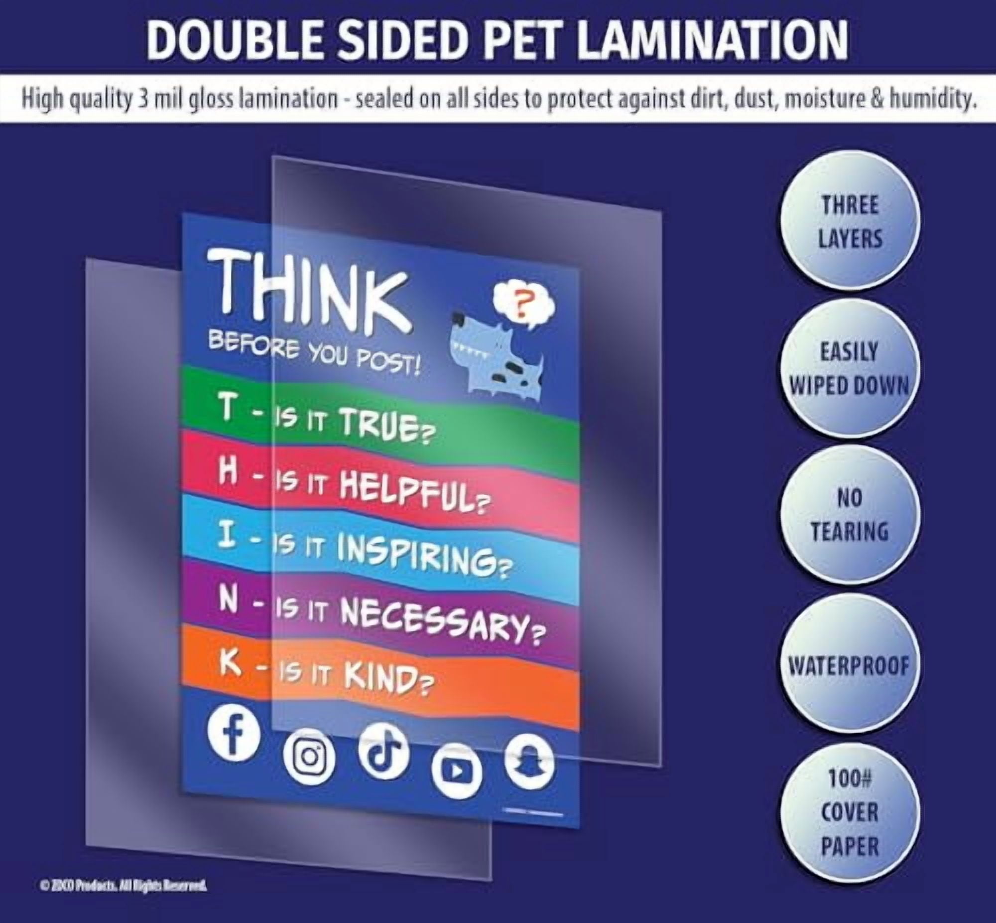 THINK Posters - Think Before You Post Acronym Posters (5 Pack) - Anti ...