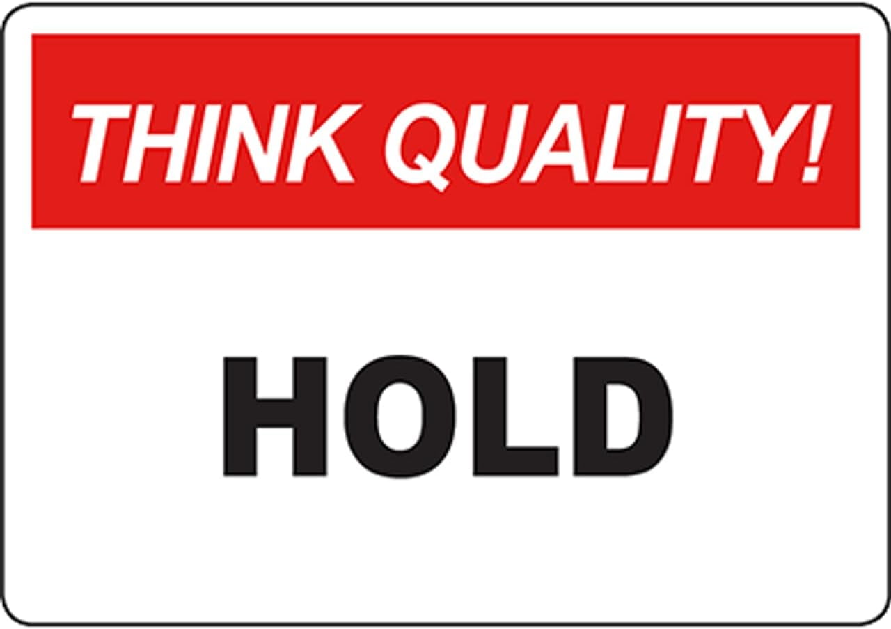 THINK QUALITY Hold Sign Safety Signs Health Hazard Signs 8x12 Inch ...