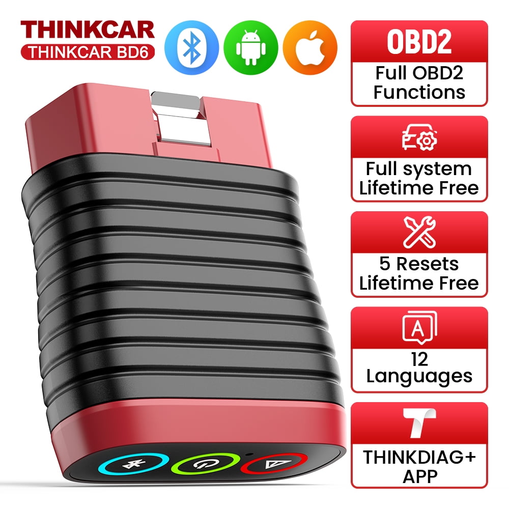 THINKCAR BD6 OBD2 Scanner Bluetooth Car Diagnostic Tool Full System Automotive Car Scanner Code ...