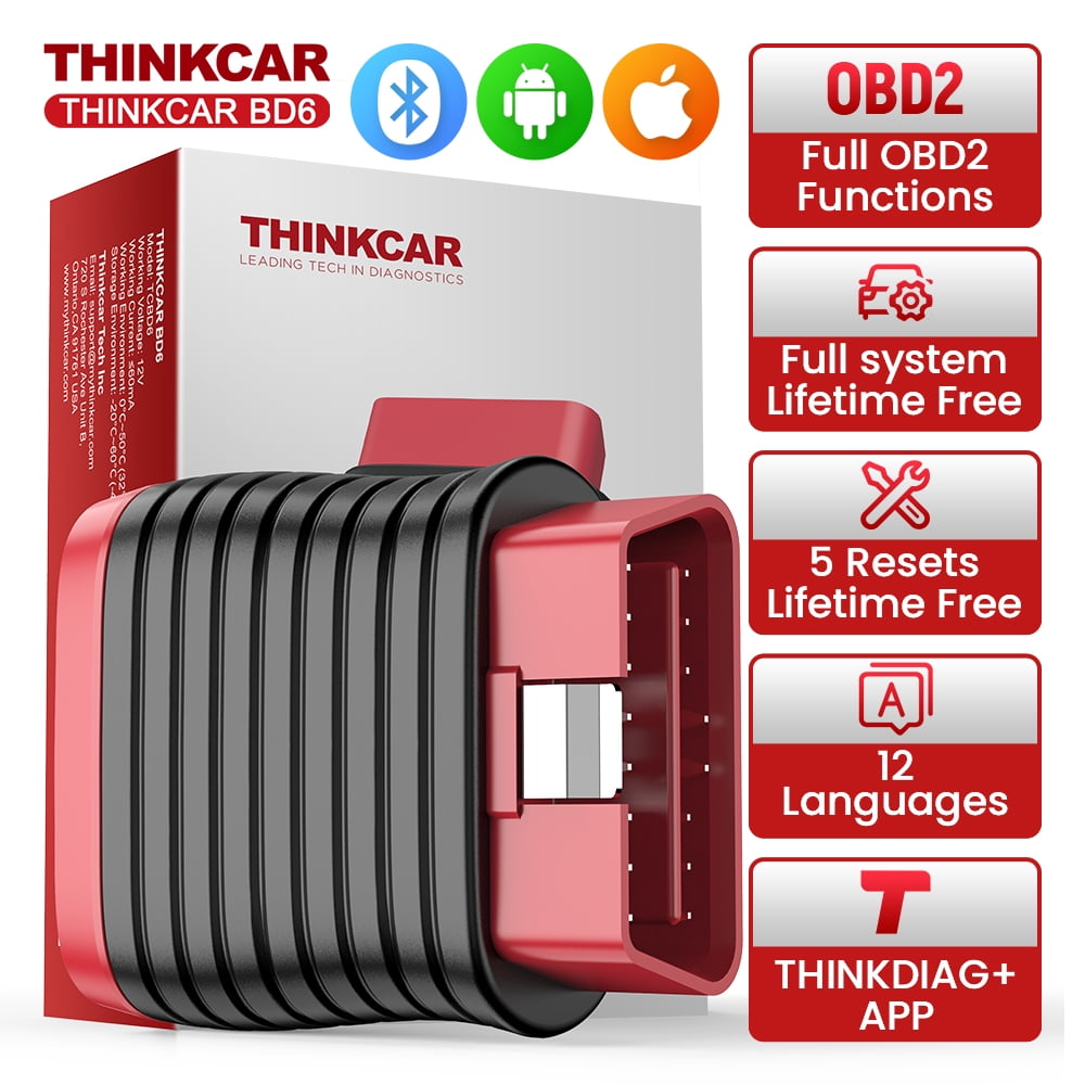 THINKCAR BD6 obd2 Scanner Bluetooth, All System Diagnostic Tool 5 Reset ...