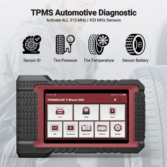 THINKCAR TWAND 900 - Full System Diagnostic Scan Tool Sensor Relearn and Program TPMS Reset ...