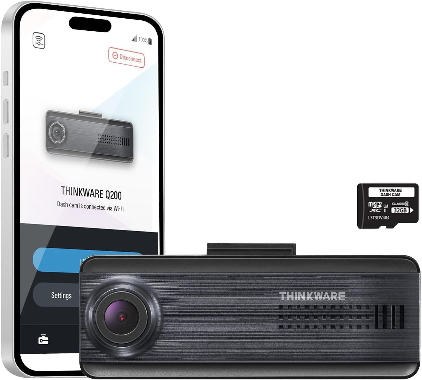 THINKWARE Q200 Parking Monitor Car Dash Cameras with Cable SD Card ...