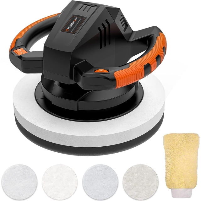 THINKWORK 10-Inch Buffer Polisher Tool Machine Set with 4 Bonnets, 6 ...
