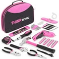 Free Shipping! THINKWORK 122-Piece Pink Tool Kit with 3.6V Rotatable ...