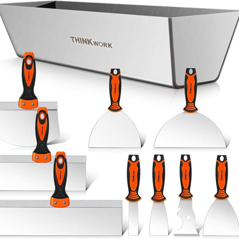 THINKWORK Drywall Hand Tool Kit, 10 Pieces Stainless Steel Drywall ...