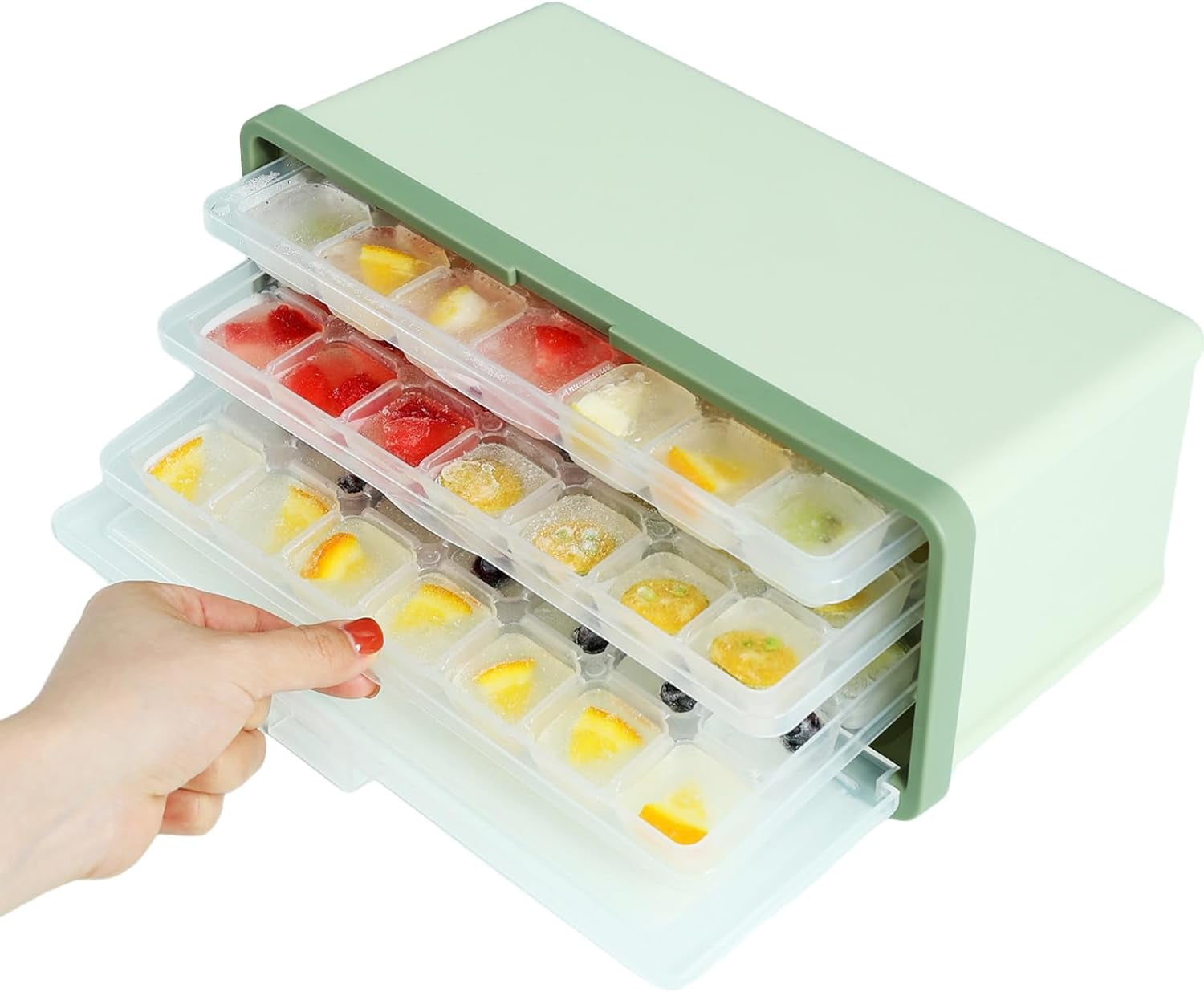 THINKYOU Ice Cube Tray - Stackable, Easy Release, Creative Ice Mold ...