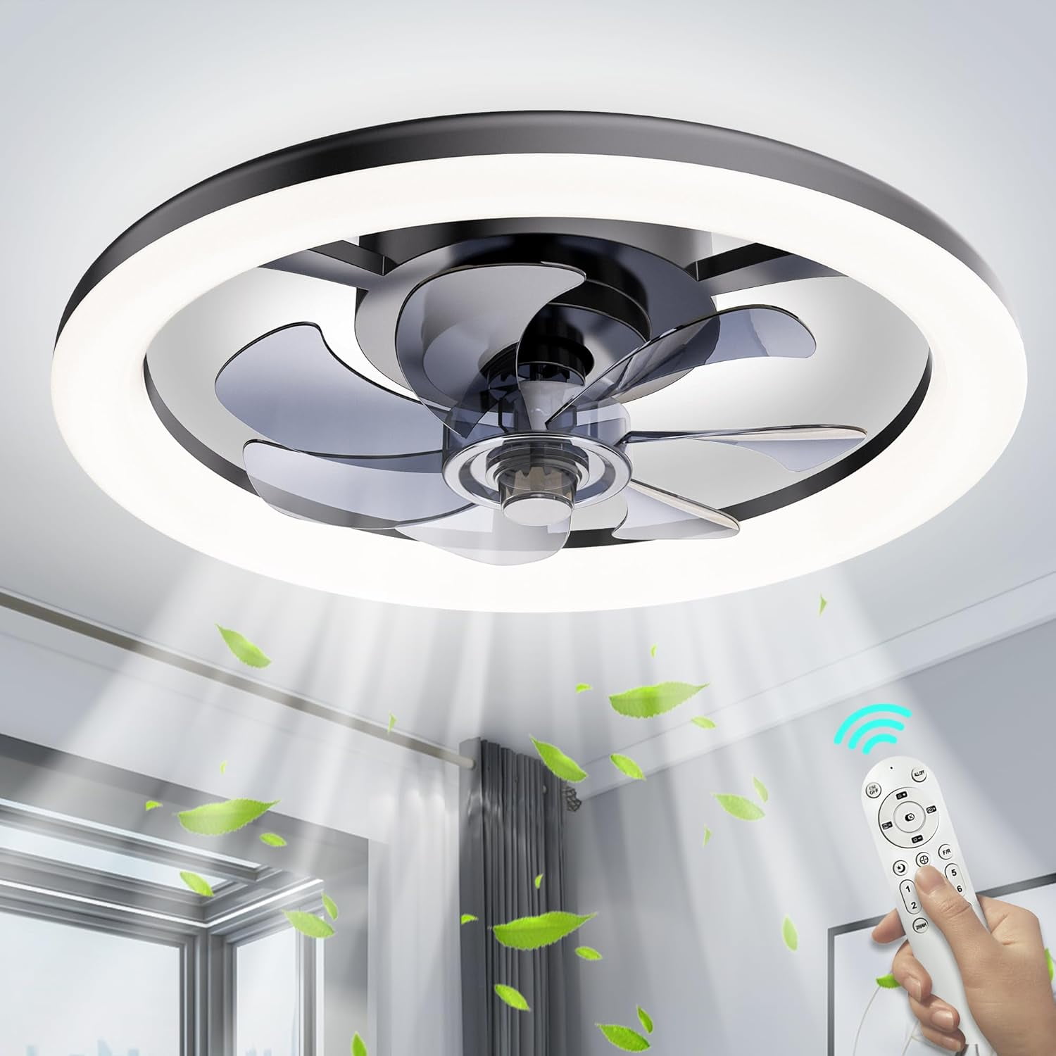 THINKYOU Intelligent Room Fans for Bedroom, Adjustable Canopy Fan ...