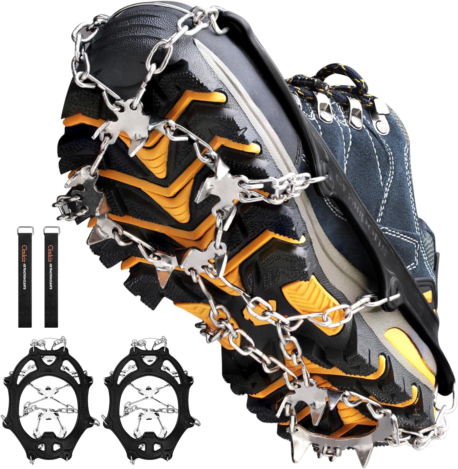 THINWAY Crampons Ice Cleats Traction Snow Grips for Boots Shoes Women ...