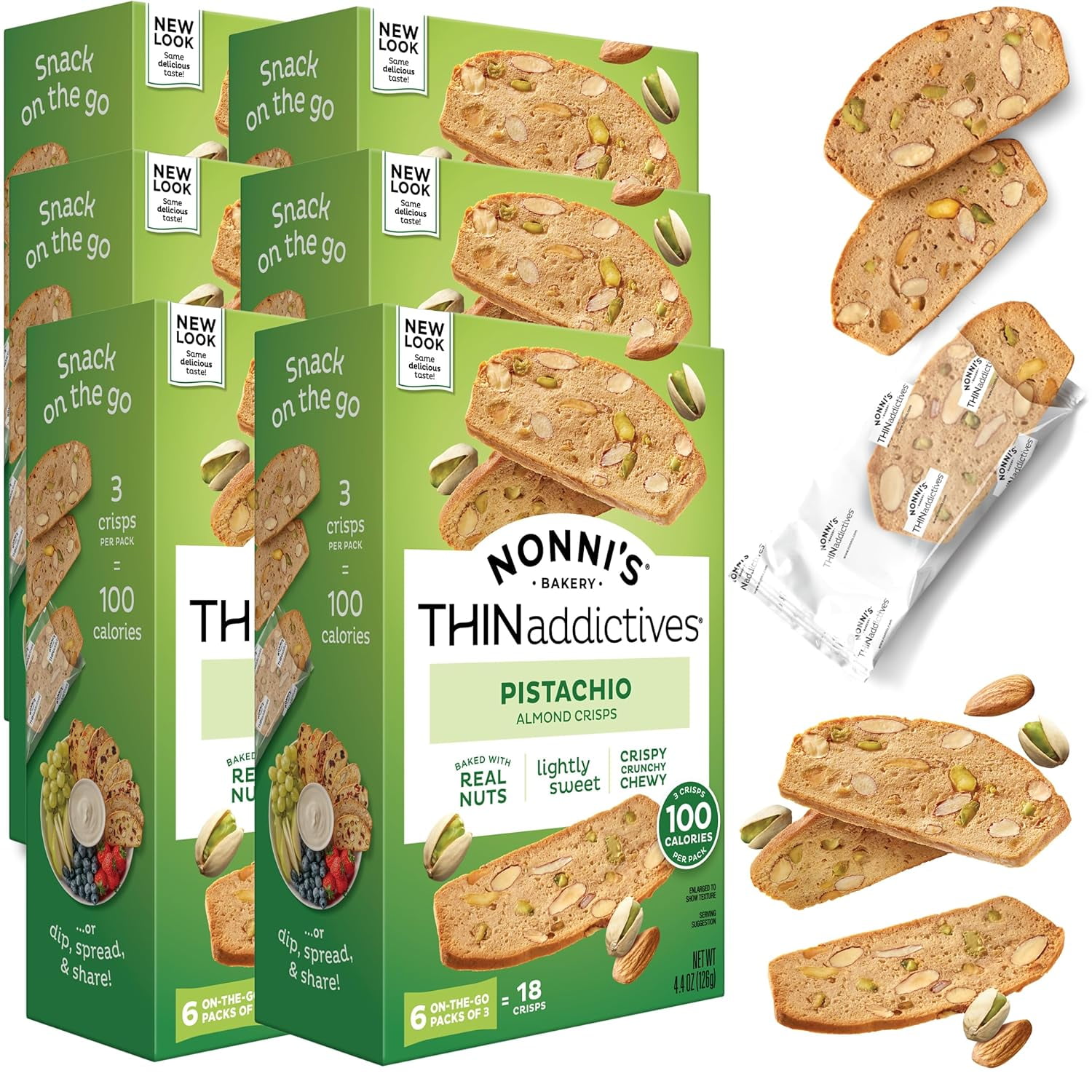 THINaddictives Almond Thin Cookies - 6 Boxes Pistachio Almond Cookie ...