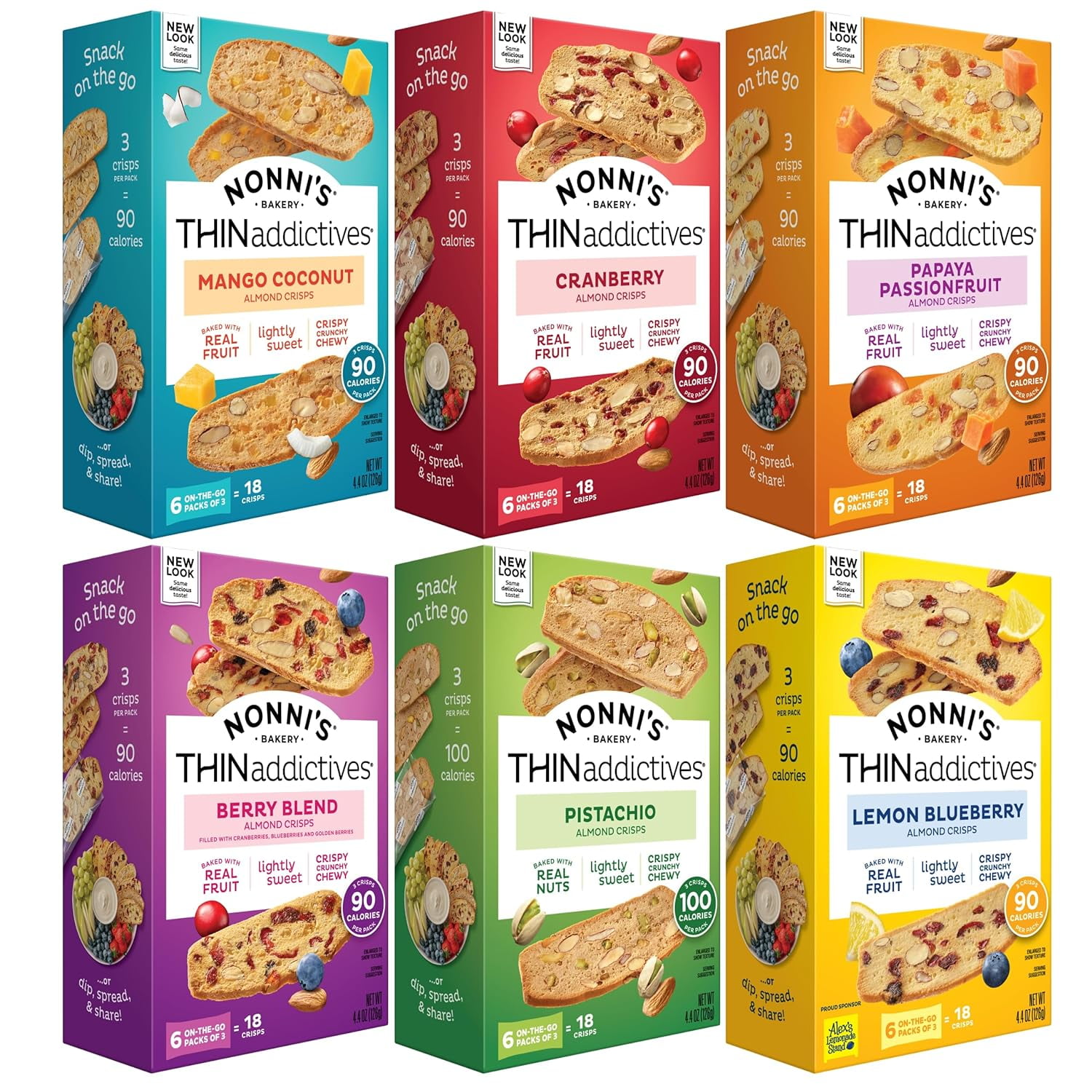 THINaddictives Variety 6 Pack - 6 Flavors w/ 18 Cookies Per Box - Sweet ...