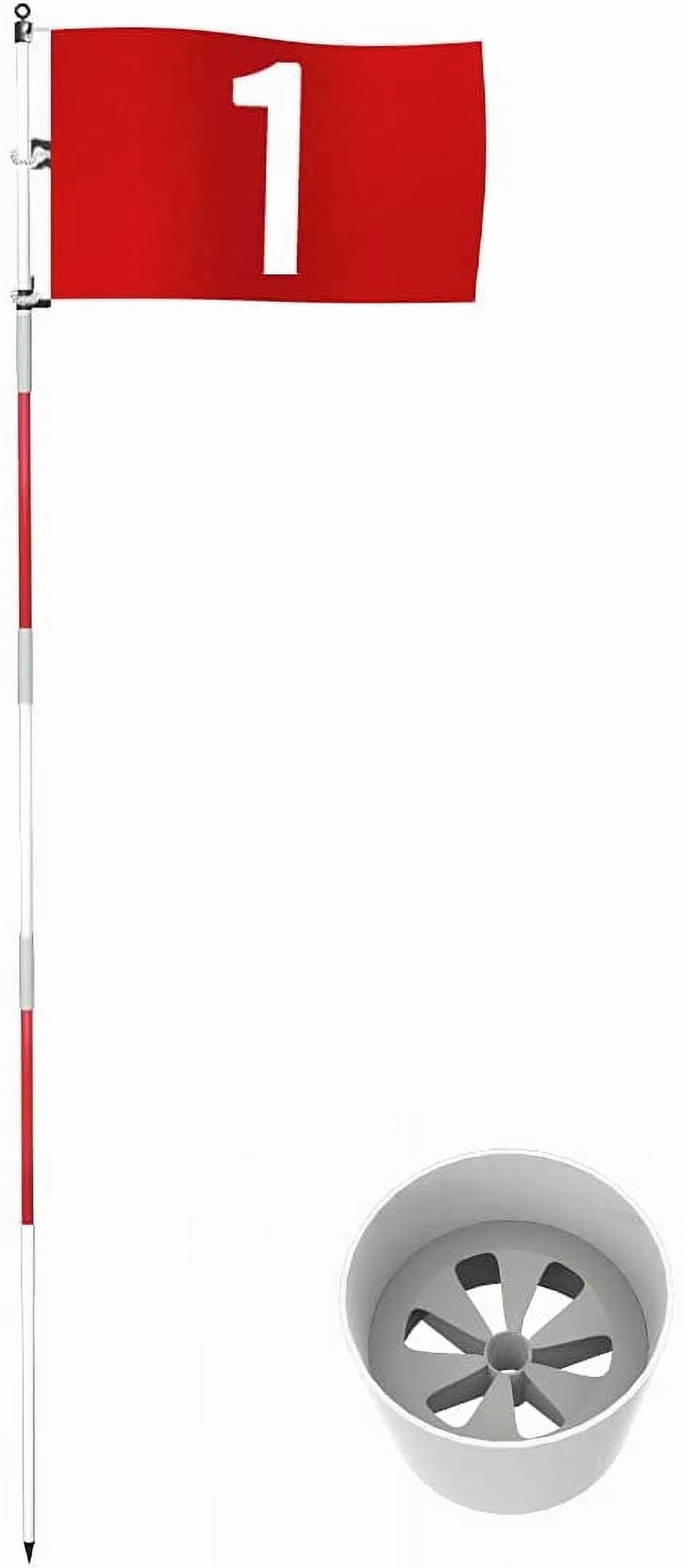 THIODOON Golf Flagstick 6ft, Detachable Fiberglass Flagstick, Golf Cup ...