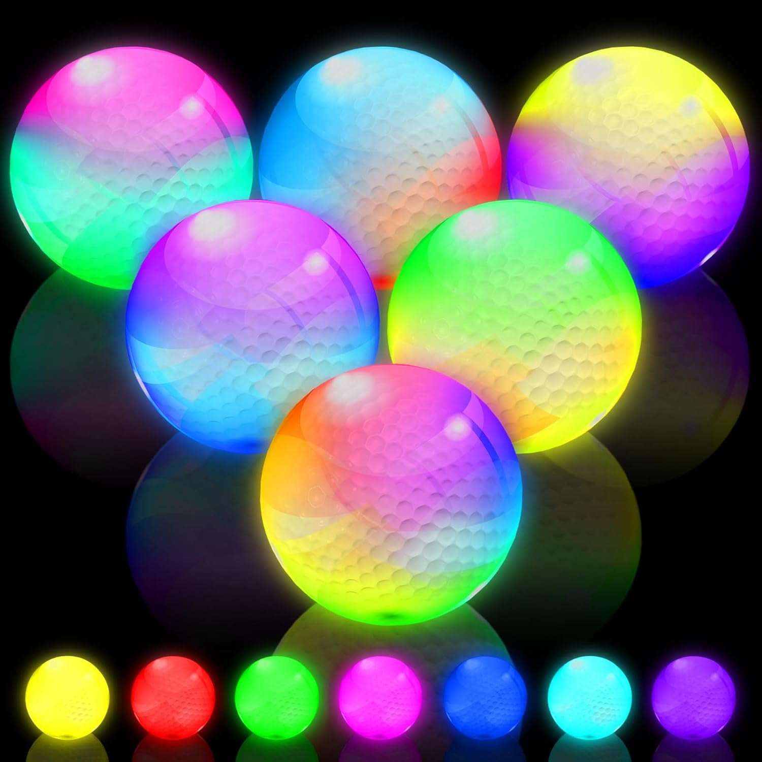 THIODOON New Glow in the Dark Golf Ball Resettable Time LED Golf Ball ...