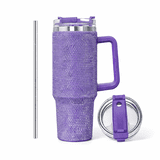 Thirstee Rhinestone Tumbler 40 oz Stainless Steel with Handle and Metal ...