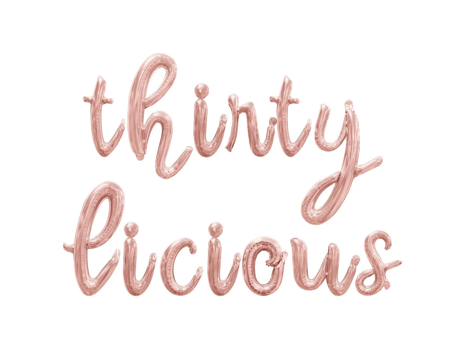 THIRTY LICIOUS Cursive Letter Balloon Banner - 30th Birthday Party ...