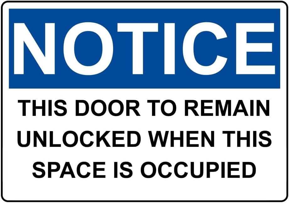 THIS DOOR TO REMAIN UNLOCKED Sign Safety Signs Style Caution Metal Tin ...