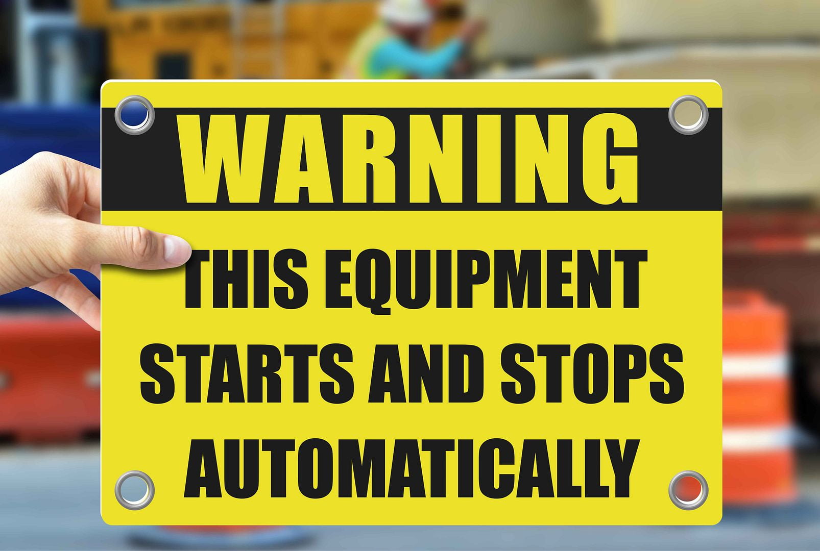THIS EQUIPMENT STARTS AND STOPS AUTOMATICALLY | Warning Notice Caution ...